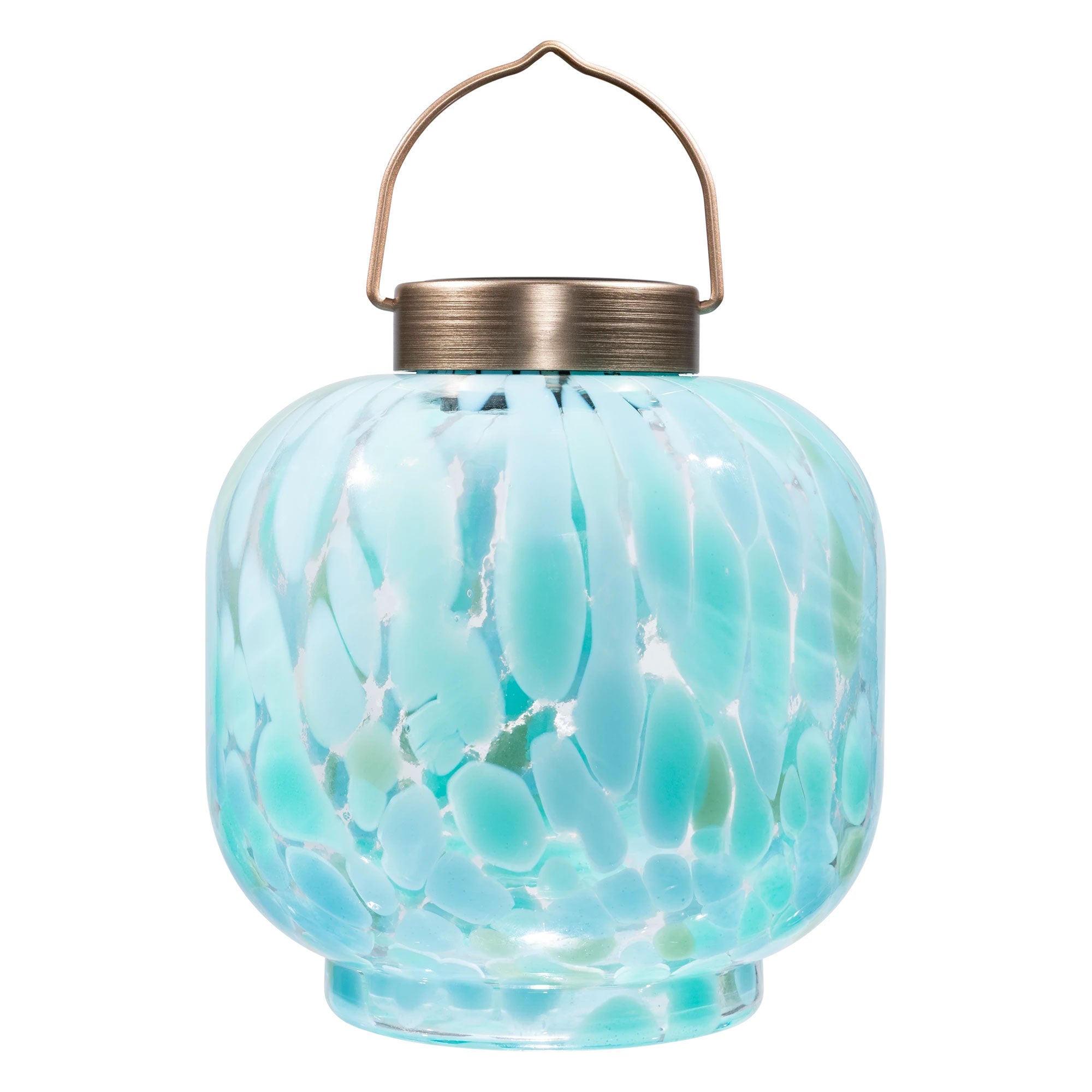 8" Cabin Solar Lantern – Handblown Glass Outdoor Garden Patio LED Light ...