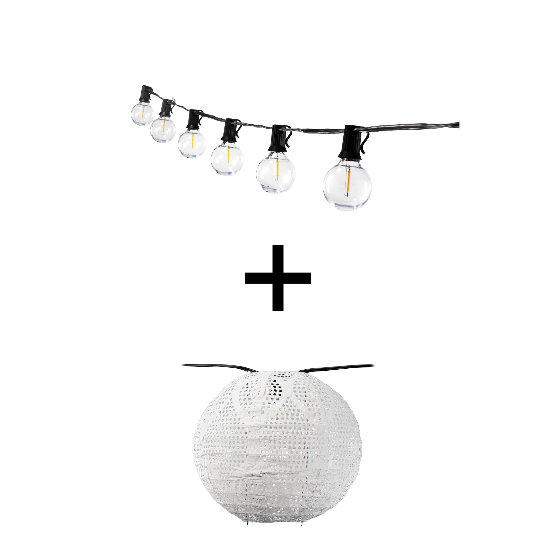String Light Shades (5 shades) + 25' LED G40 Bistro String Lights - 25 ...